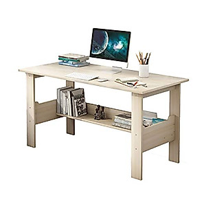Computer Desk,Home Office Computer Desk, Indoor Laptop Office Desk Study Table Desktop Home Desktop Computer Desk Bedroom Laptop Study Table Office Desk Workstation (Maple Cherry Color)