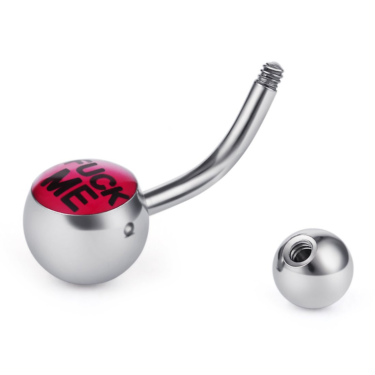 COTTVOTT Naughty Belly Button Rings with Letters Navel Piercings Body Jewelry (mix different letters 10pcs)