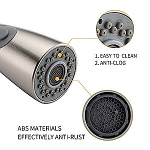 Kitchen Faucet Sprayer Head 2-Function Nozzle Spout G1/2 Connector Pull Down Pull Out Kitchen Tap Hose Sprayer Filter Sink Spray Head Replacement Part Brushed Nickel