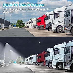 HYPERLITE LED Parking Lot Light, 200W 30000Lm LED shoebox Light with Dusk to Dawn photocell, IP65 Waterproof Commercial Area Lights with Adjustable Slip Fitter Mounting for Parking lot, Yard, Courts