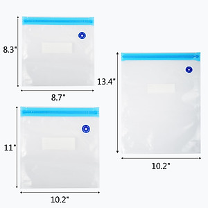 Sous Vide Bags - 29 Pack Reusable Vacuum Zipper Bags, 3 Size Vacuum Sealer Bags and 2 Sealing Clips Set for Sous Vide Cooking, Food Storage Bags for Anova and Joule Cookers