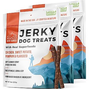 Wild Nature Chicken Jerky for Dogs Sticks | Made in The USA Only | Healthy, All-Natural Chicken Jerky Dog Treats | High Protein, Soft Dog Jerky Treats | Grain Free Superfoods | Perfect Training Treats