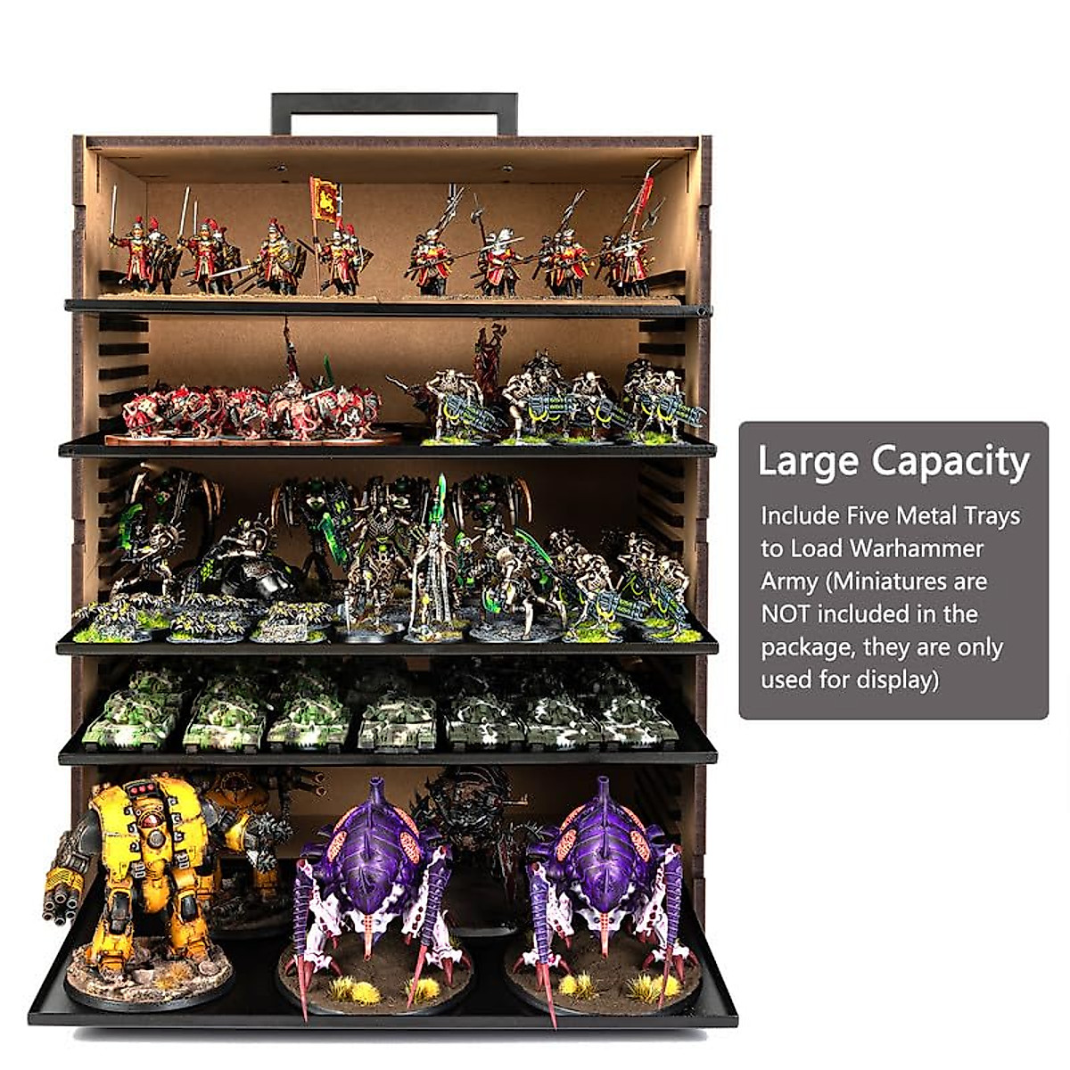 Miniature Carrying Case, Miniature Storage Case, Miniature Transport Case with Transparent Acrylic Panel Compatible with WH 40k, AoS, DND and More