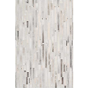 Hauteloom Ellington Living Room, Bedroom Area Rug - Hide, Leather & Fur - Brown, Ivory - 2' x 3'