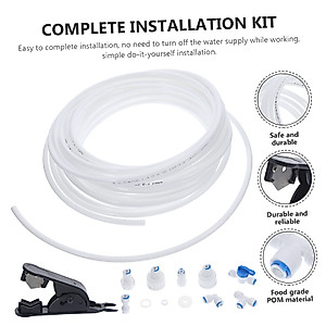 Angoily 1 Set Ice Machine Accessories Refrigerator Water Supply Kit Water Connection Kit 1/4 Tubing Water Line Splitter Fridge Water Line Kit Fittings Ao Cooler White Hose Water