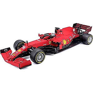 Bburago - 1/18 Scale Model Compatible with Ferrari F1 Racing SF21 # 16 Compatible with Charles Leclerc 2021 Formula 1 Racing Car Scale Model Collectible