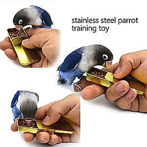 2 Pcs PARTYZOO Bird Training Hand-held Feeder Portable Bird Feeder Cups Parrot Outdoor Training Food Jar Pet Birds Food Treat Box Storage Container Bird Travel Feeder (Black)