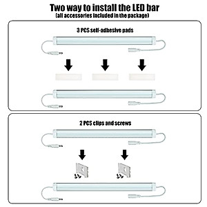 DURPAR Under Cabinet LED Lighting Kit Plug in, 6 pcs 12 Inches Cabinet Light Strips, Super Bright, for Kitchen Cabinets Counter, Closet, Shelf Lights, Warm White (6 Bars Kit)