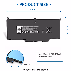 VNYUNQWE F3YGT Latitude 7480 Battery 7490 Battery 60WH for Dell Latitude 12 7000 7280 7290/13 7000 7380 7390 P29S002/14 7000 7480 7490 P73G002 Series DM3WC KG7VF 2X39G P73G 451-BBYE 453-BBCF