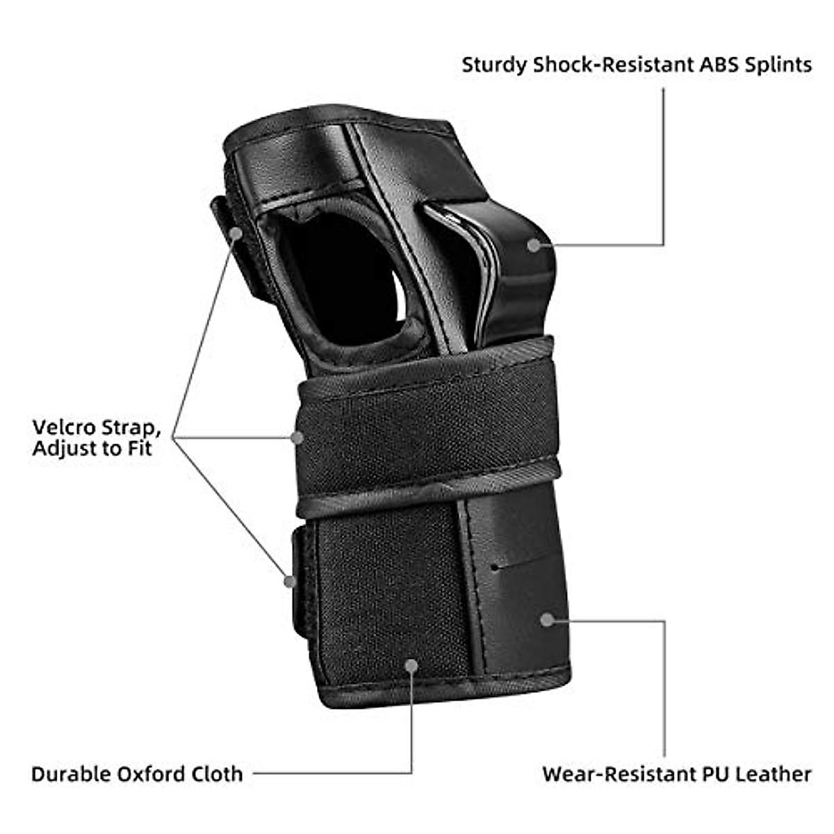 viclvin Wrist Guards with Palm Protection Pads for Adults and Kids, Adjustable Wrist Palms Protective Gear for Skateboarding, Longboarding, Roller Blading, Inline Skating, Snowboarding