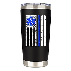 EMT Gifts Paramedic Mug | 20 Ounce Stainless Steel Travel Tumbler Cup w Lid and Straws | for Men Women Nurse EMS Ambulance Stuff