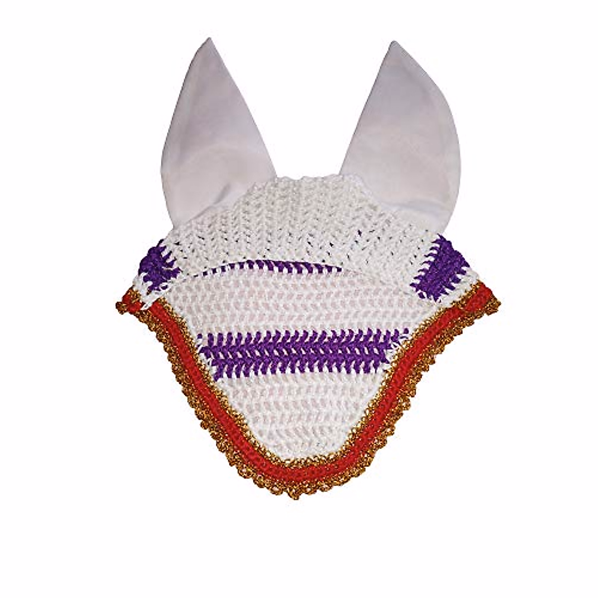 Avani Creations Ad Horse Ear Net Crochet Fly Veil Equestrian Fly Bonnet/Veil/mask Standard Size