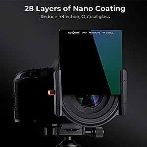 K&F Concept 100x100mm Square ND Filter Kit ND1000 (10 Stop) + 1x Filter Holder + 8 x Filter Rings with 28 Multi-Layer Coatings Compatible with Canon Nikon Camera Lens