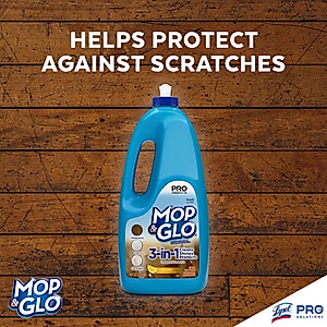 Mop & Glo Multi-Surface Floor Cleaner, Lemon Scent, 64 Oz Bottle, Case Of 6