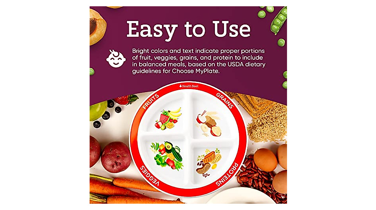 Health Beet MyPlate Portion Plates for Healthy Kids