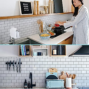 Art3d 10-Sheet Peel and Stick Tile Backsplash - 12"x12" Premium Kitchen Backsplash Peel and Stick Tile, Bright White