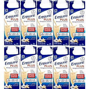 Ensure Plus Vanilla, 8 Ounce Recloseable Carton, Abbott 64905 - 10.6 Ounce (Pack of 10)
