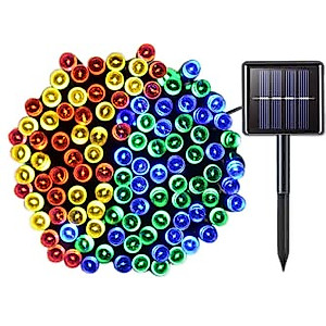 TAYNGUANG Solar Fairy Lights Outdoor, 33ft 100 LED Solar Powered Garden Lights Outside 8 Modes Waterproof Solar String Lights for Trees Patio Fence Wedding Party Christmas Decor