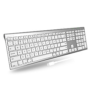 Macally USB C Keyboard for Mac - Elegantly Designed for Apple Keyboard Wired with Type C - for New Gen Mac Pro/Mini, MacBook Pro/Air, iPad, iMac - 110 Scissor Keys and 20 Shortcuts - (Aluminum)