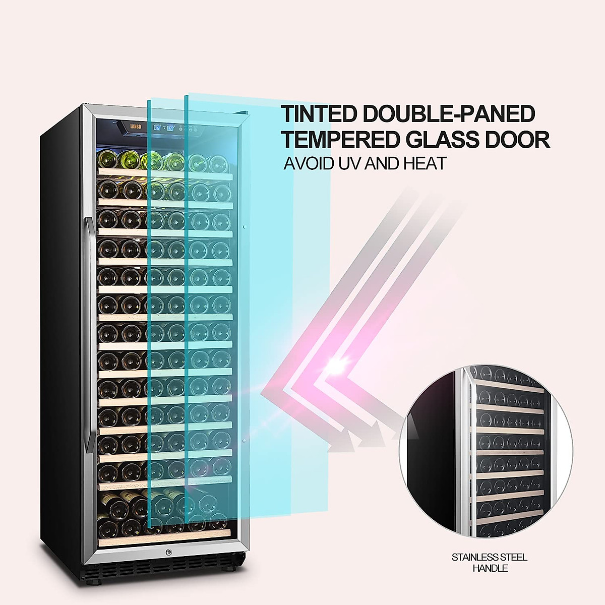 Lanbo Built-in Compressor Wine Chiller Single Zone Wine Cellar Fridge, 149 Bottle