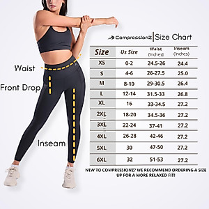 Compression Leggings for Women, Tummy Control Workout Gym Running Yoga Pants Black