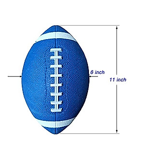 ABAJI Football Junior Official Small Size and Weight Blue Rubber Ball with Pump Needle Suitable for Kids Training Throwing Practice Game in School Indoor Outdoor Sports Youth Gift