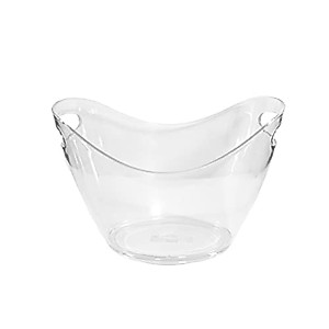 Globull Large Ice Bucket for Cocktail Bar | Mimosa Bar Supplies Ice Tub Champagne Bucket | Ice Buckets for parties | Wine chiller beverage Tub | Clear Ice Bucket for Freezer | Holds 4 Wine bottles 8L