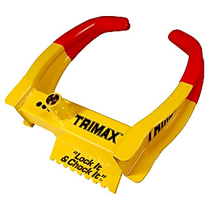 Trimax TCL65 Wheel Chock Lock , Yellow/Red, 7.25in
