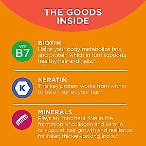 OLLY Ultra Strength Hair Softgels, Supports Hair Strength, Health and Growth, Biotin, Keratin, Vitamin D, B12, Hair Supplement, 30 Day Supply - 30 Count (Packaging May Vary)