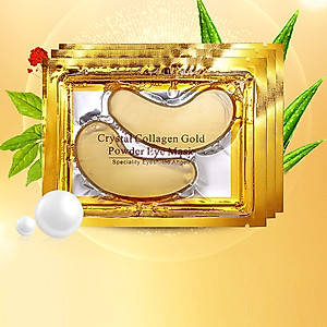 DELISOUL 20 Pack Collagen Crystal Lip Masks, Gold Under Eye Masks Set Natural Moisturizing Gel Anti-Aging Anti Chapped Hydrating Reducing Puffiness Dark Circles and Wrinkles Lip Eye Pads for Women Men