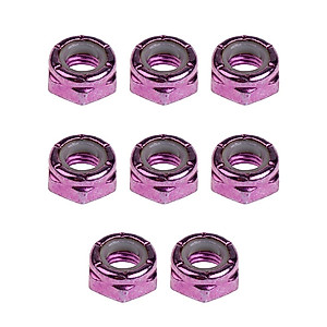 Inzopo 8pcs Skateboard Truck Wheel Axle Screw Nuts Longboard Hardware Accessories for Men Women Outdoor Skateboarding Purple
