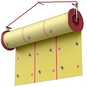 BLACK+DECKER Fly Traps Outdoor & Fruit Fly Traps for Indoors- Hanging Fly Trap Paper Roll- Sticky Glue Paper for Flies, Gnats, Mosquitoes & Other Insects, 30 Foot Roll