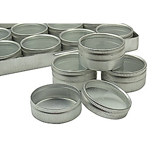12-Pieces Clear Top Round Aluminum Storage Container Set 1.5" Diameter Mini DIY Favour Boxes
