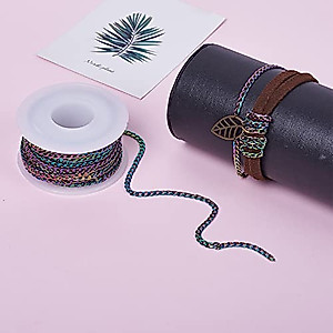 16.4 Feet Stainless Steel Curb Chain Colorful Unwelded Twisted Cable Necklace Chain Link with Spool 3x4.5mm for Bracelet Jewelry Making