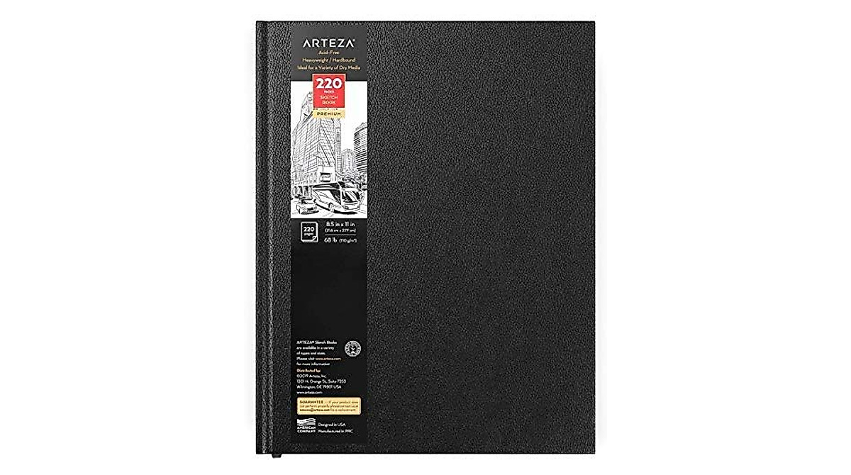 ARTEZA Hardcover Sketch Book 8.5x11 - 100 Sheets Drawing Pad