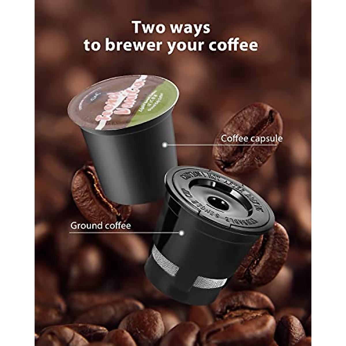 CHULUX Upgrade Single Serve Coffee Maker, 12oz Fast Brewing Machine Brewer Compatible With Pods & Reusable Filter, Auto Shut-Off, One Button Operation, for Hotel, Office, or Travel