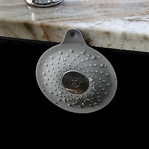 SlipX Solutions Gray Drain Stopper Fits Over Drains to Prevent Leaks (Covers Standard Tub & Sink Drains, Silicone & Stainless Steel)