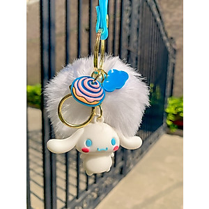 Tonsamvo Cute Pom Pom Keychain Kawaii Key chain for Backpack Decoration Keychains for Women