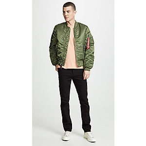 Alpha Industries MA-1 Slim Fit Bomber Flight Jacket - Fighter Pilot Flight Jacket - Sage, M