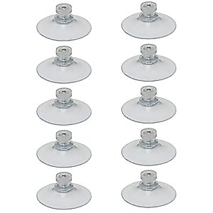 DZS ELEC Clear Suction Cup 10PCS 41mm /1.61inch Transparent PVC Plastic Glass Suction Pads Without Hooks, Extra Strong Adhesive Suction Holder with Knurled Nuts for Daily Hanging, Sucker Pads
