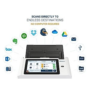 Raven Pro Max Document Scanner - Huge Touchscreen, High Speed Color Duplex Feeder (ADF) + Flatbed Combo, Wireless Scan to Cloud, WiFi, Ethernet, USB, Home or Office Desktop