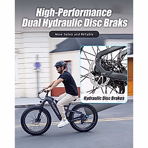 PUCKIPUPPY Electric Bike for Adults, 750W Motor, 48V 20AH Samsung Cells Battery Adult Electric Bicycles, 26" Fat Tire Full Suspension Ebike, 30MPH Beach Mountain E Bike, Shimano 7 Speed, 75Miles Range