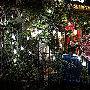 60ft Cool White LED Outdoor String Lights, Waterproof Festoon Light, 20 x Hanging Sockets with Shatterproof Light Bulbs for Backyard Garden Patio Pergola Gazebo Bistro Christmas Tree Wedding Party