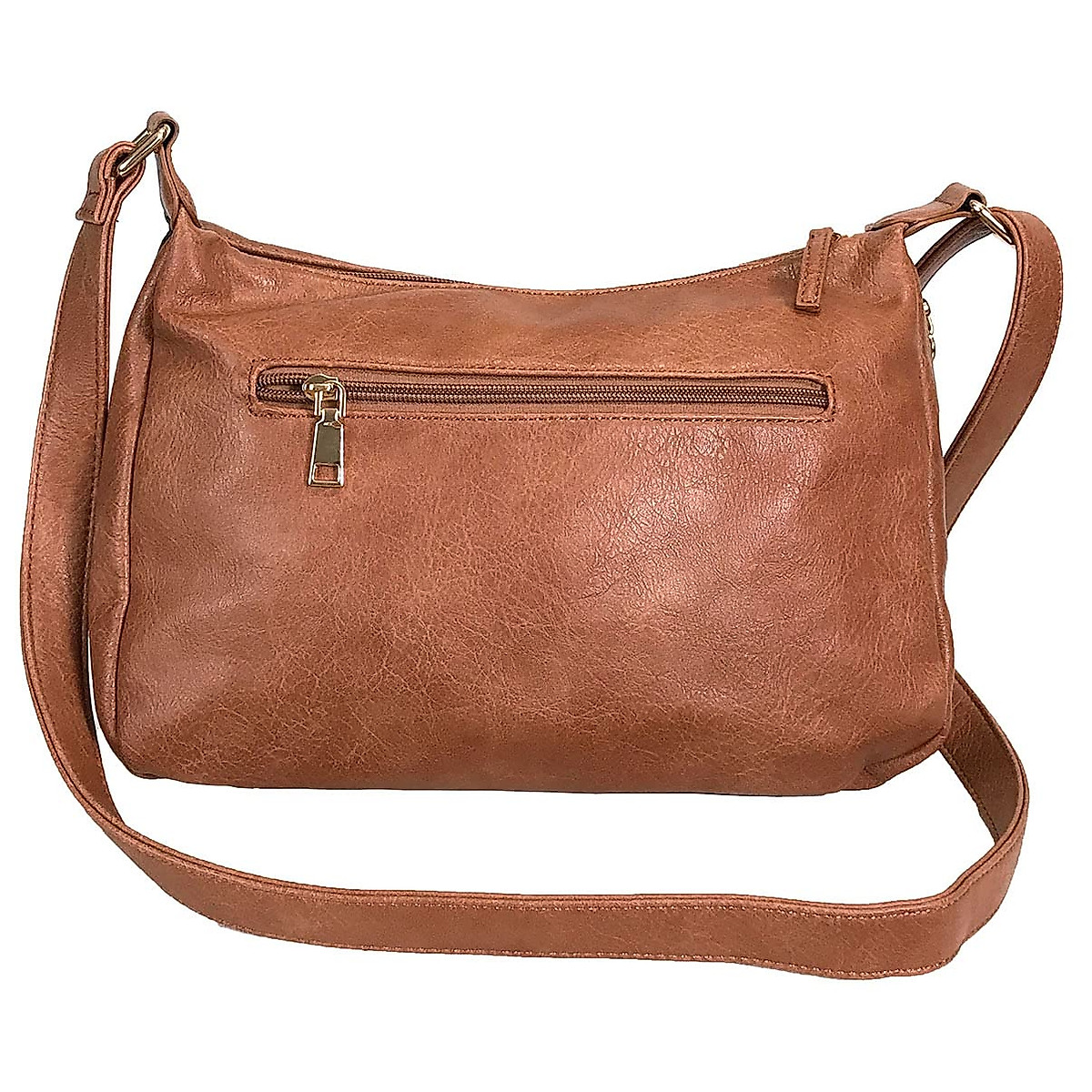 Zzfab Front Pockets side Locking Concealed Carry Purse for Women Small CCW Crossbody Bag Brown