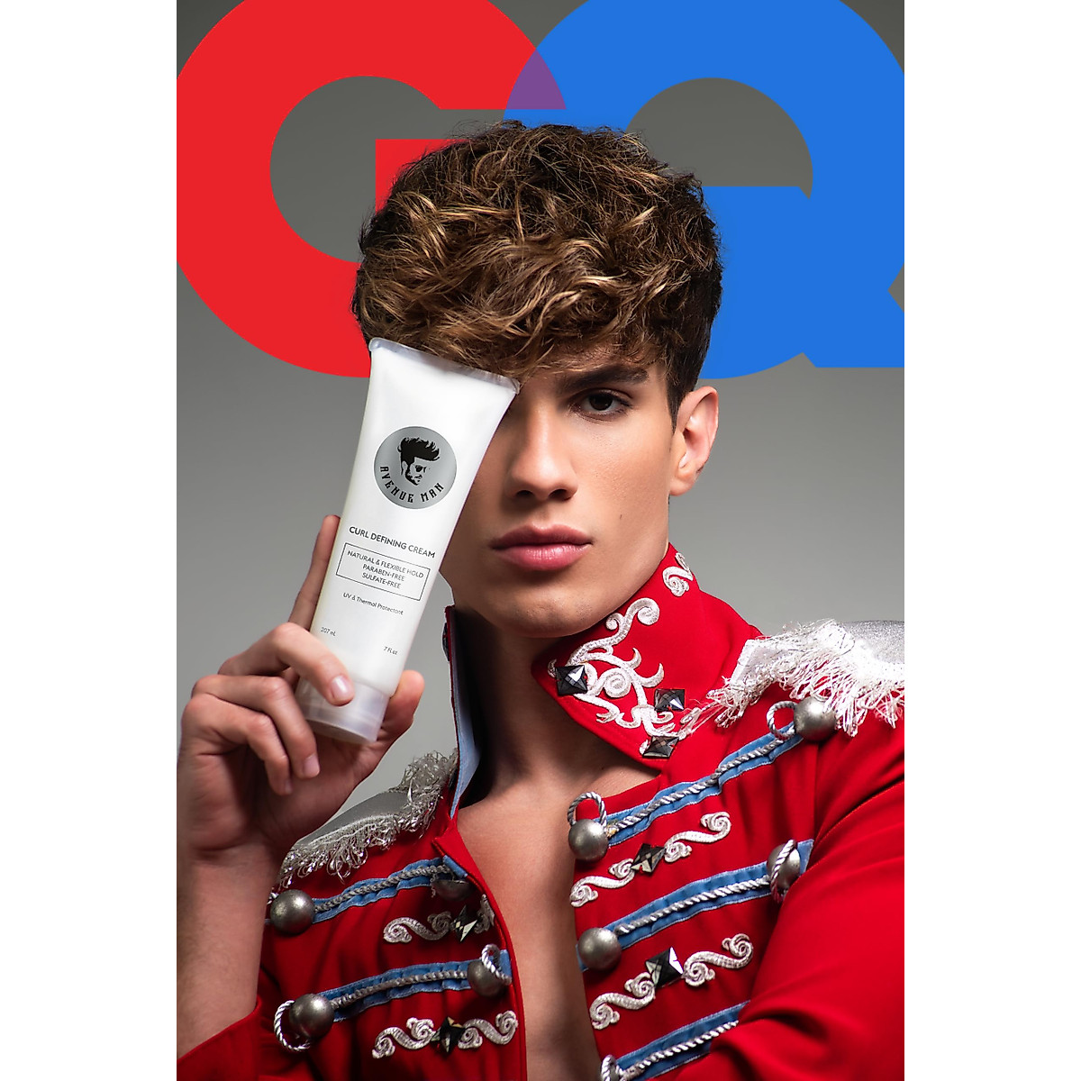 Avenue Man Curl Defining Cream - improved Formula- Natural & Flexible Hold with Herbal Extracts for All Hair Types - Paraben Free & Sulfate Free