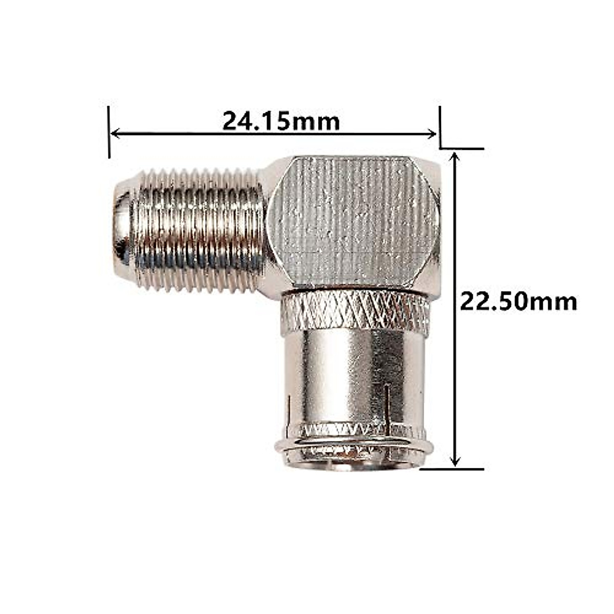 Ancable 3-Pack Right Angle F Type Adapters, F-Pin Quick Push On Male to Female 90 Degree Connector for Wall Mounted TV,Wall Plate, Cabinet, RV TV and Coax Coaxial Cable Connection