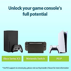 IOGEAR KeyMander 2 Keyboard/Mouse Adapter Plus Controller Crossover, PS4, PS5, Xbox Series X/S, Xbox One, Nintendo Switch, GE1337P2, FPS, mouse control