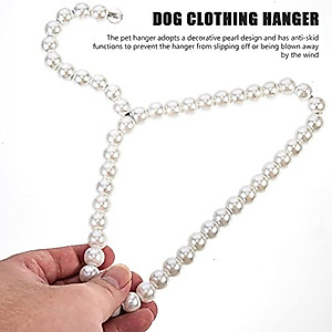 POPETPOP Pearl Cloth Hanger 2pcs Pearl Beads Metal Clothes Hangers Mini Pearl Hangers Baby Clothes Rack for Dogs Cats Kids
