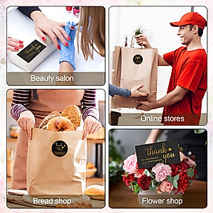 620PCS Thank You Card Set, 120PCS Gold Foil Thank You for Supporting My Business Cards 500PCS 1.5” Black Thank You Stickers Label Roll for Business Online Retail Store Package Inserts