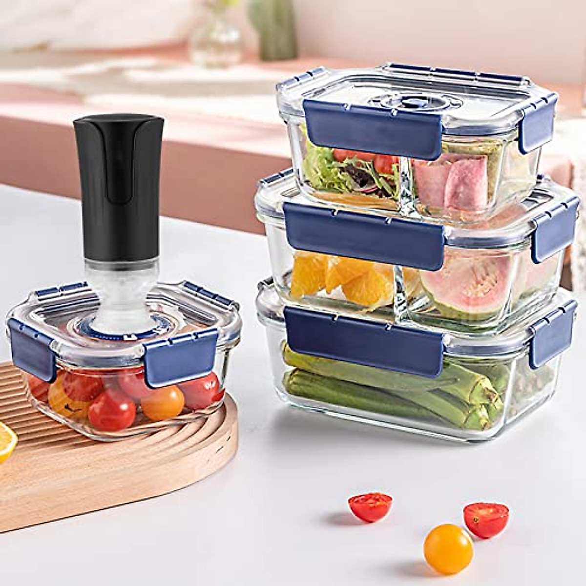 Bourge Chef Electric Handheld Vacuum Sealer & Reusable Vacuum Food Storage Bags, Mini Vacuum Pump, Portable small Vacuum Sealer Machine for Food Saver